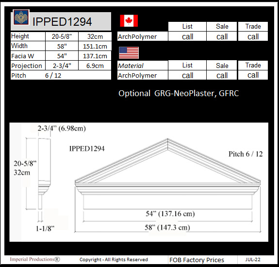 Triangle Peaked Pediments for doors and windows, headers that improve ...