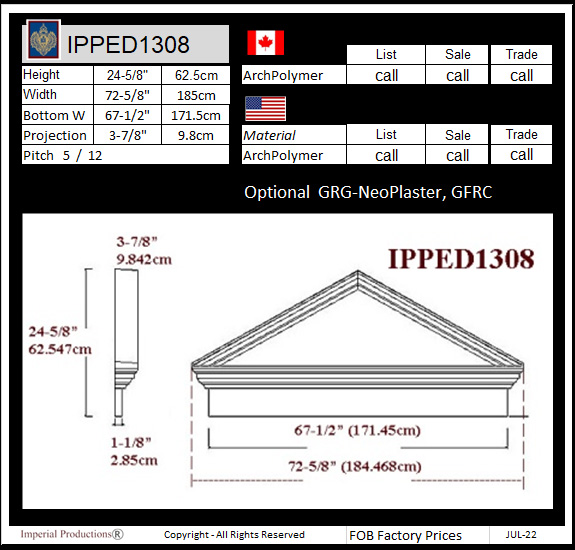 Triangle Peaked Pediments for doors and windows, headers that improve ...