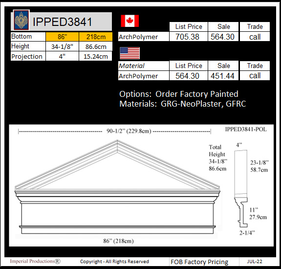 Triangle Peaked Pediments for doors and windows, headers that improve ...