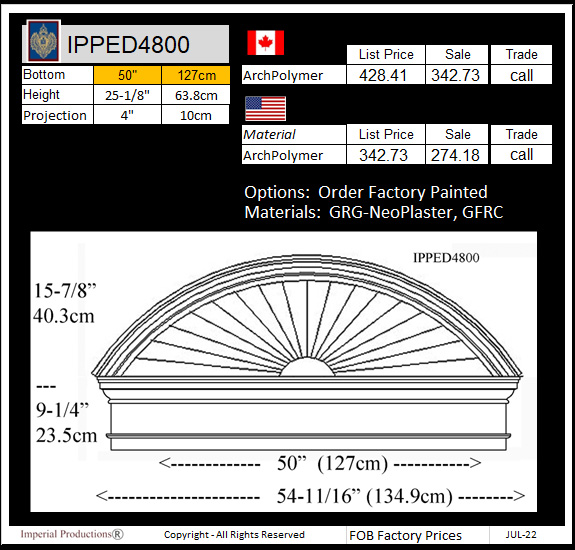 Sunburst Pediments for doors and windows, headers that improve your ...